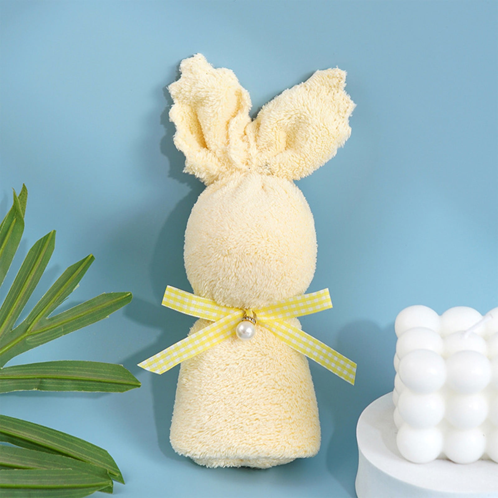 Bunny Shaped Kids Hand Towel Fleece Material - Soft Absorbent Cleaning ...