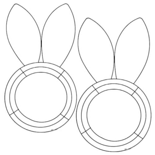 Bunny Shaped Metal Wreath Forms, 17.375x9.5 Inches Bunny Ear Form ...