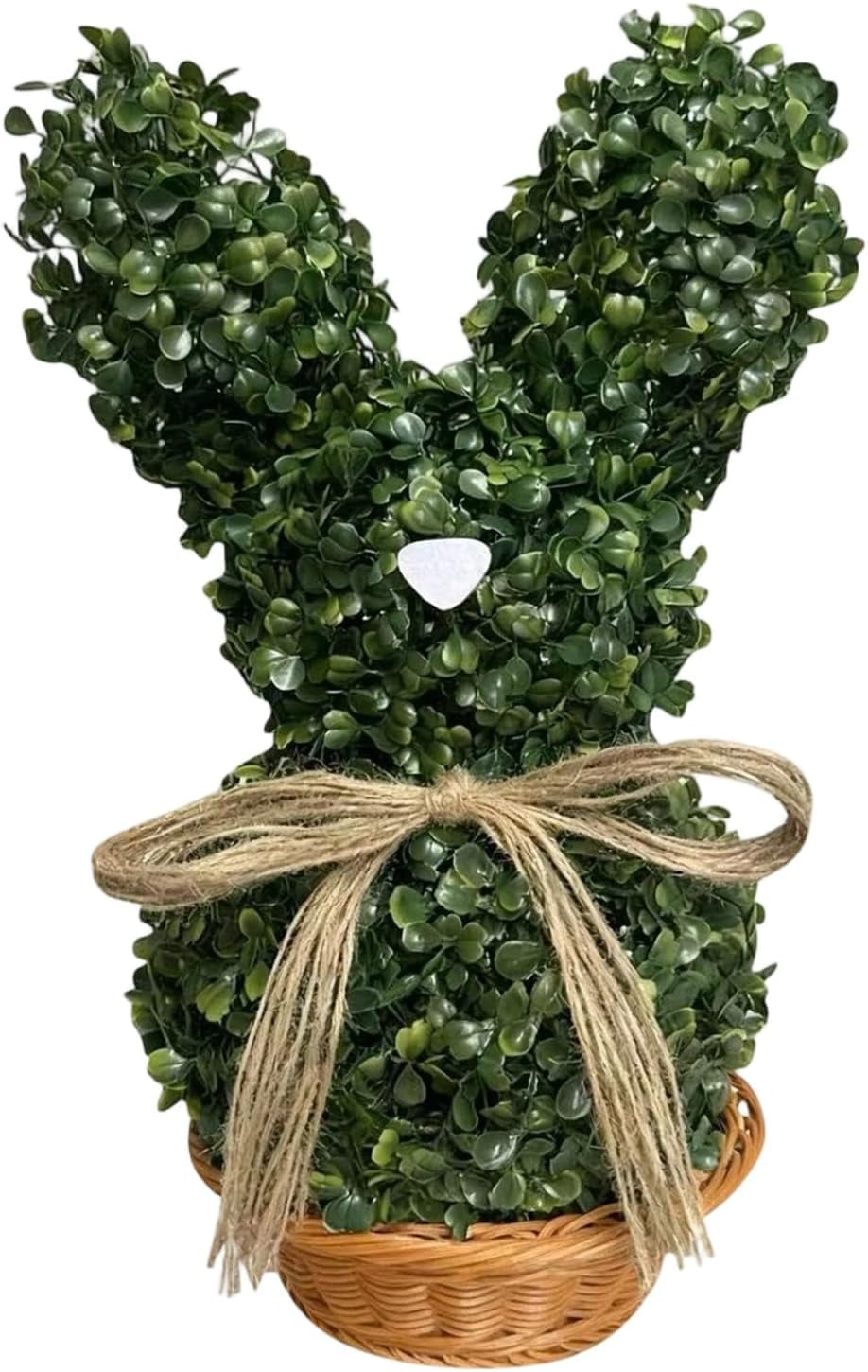 Bunny-Shaped Topiary Double Ball Tree Pot, 18'' Artificial Bowknot Faux ...