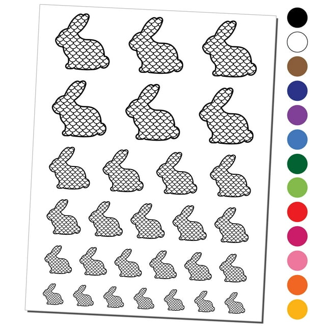 Bunny Side Profile Pattern Mermaid Scales Easter Water Resistant ...