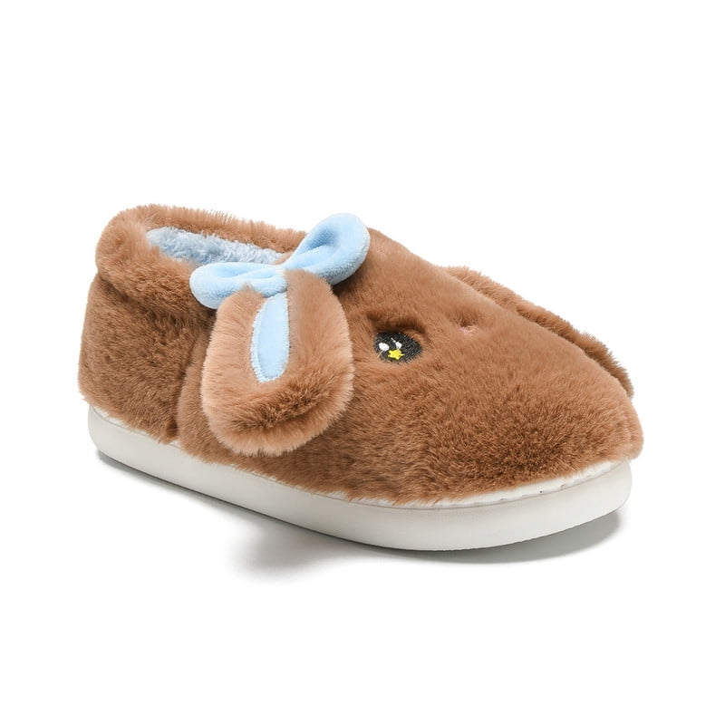 Bunny Slippers for Women and Men, Cute Bow Fuzzy Fluffy Comfy Plush ...