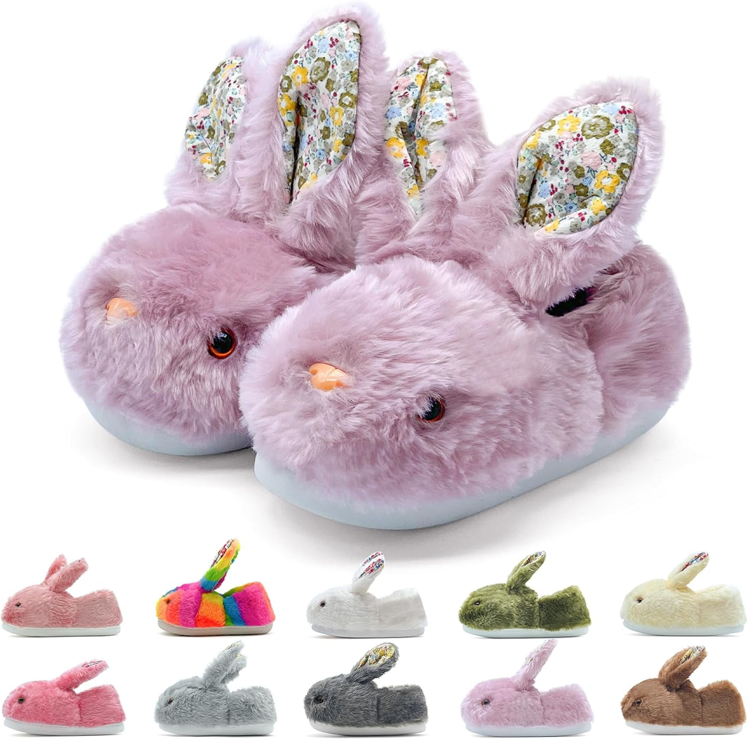 Bunny Slippers for Women, Cute Animal Fluffy Slippers Fuzzy House Shoes ...