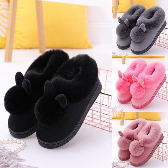 Bunny Slippers for Women Men Cute Plush Rabbit Fuzzy Slippers, Soft ...