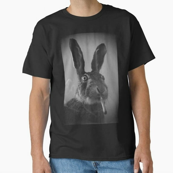 Bunny Smokes Funny Rabbit with Cigarette Graphic H24156 T-Shirt, for ...