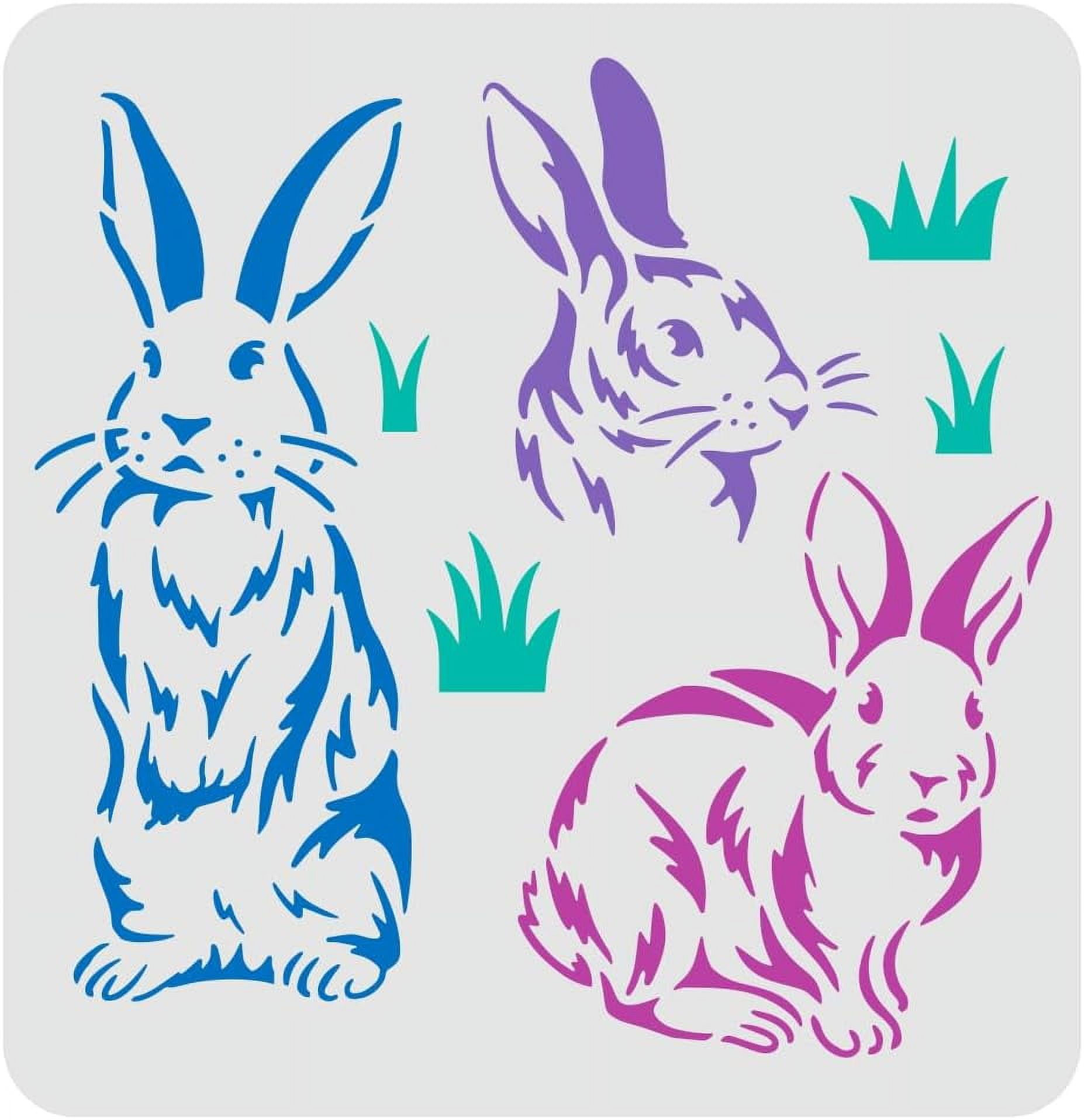 Bunny Stencils for Painting 11.8x11.8 inch Rabbits Drawing Template ...