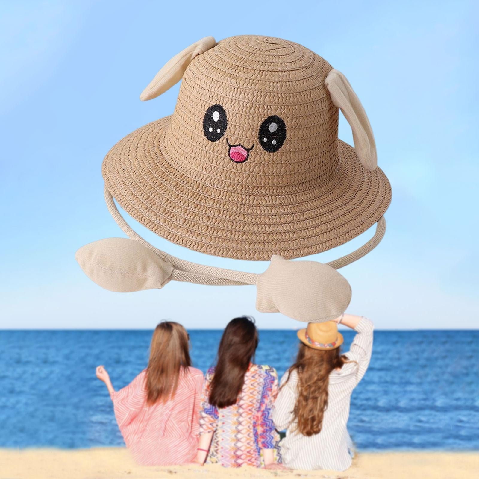 Bunny Straw Hat Caps Fisherman Caps Sun Hat Big Eaves Hat for Fancy ...