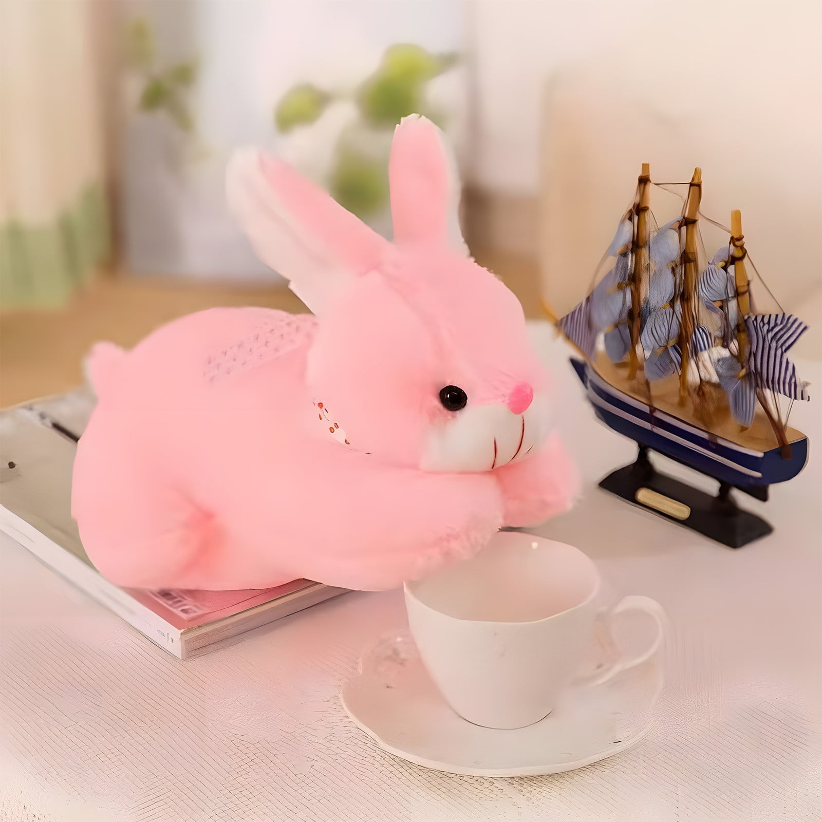 Bunny Stuffed Animal Easter Eared Rabbit Plush Cuddly White Bunny ...