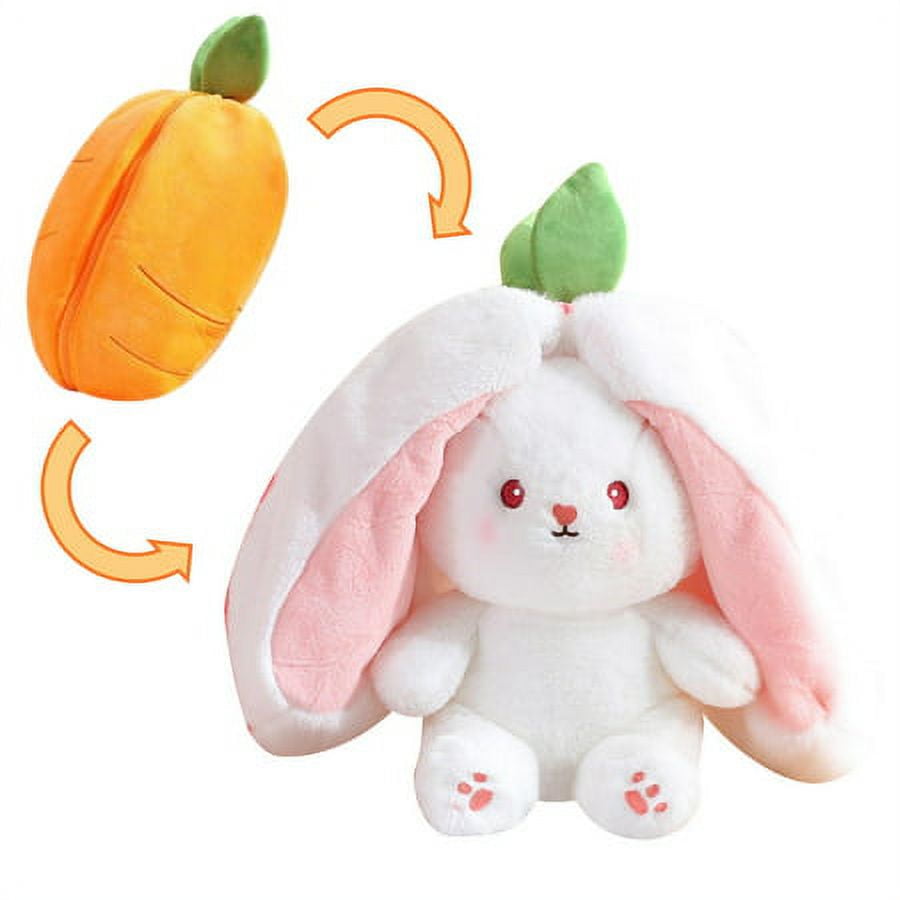 Bunny Stuffed Animal Plush Toys, Cute Squishy Carrot Strawberry Turn ...