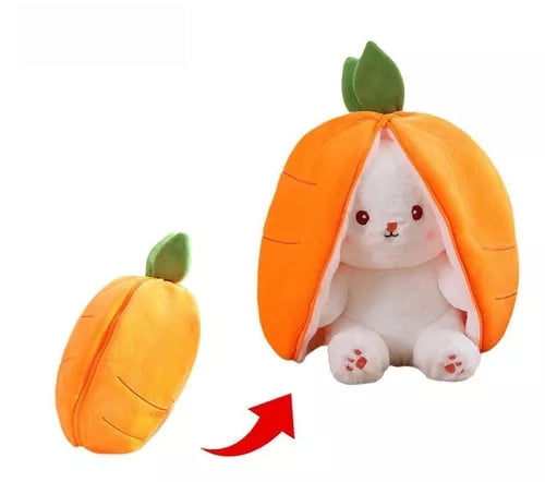 Bunny Stuffed Animal Reversible plush toy, Strawberry Bunny Stuffed toy ...