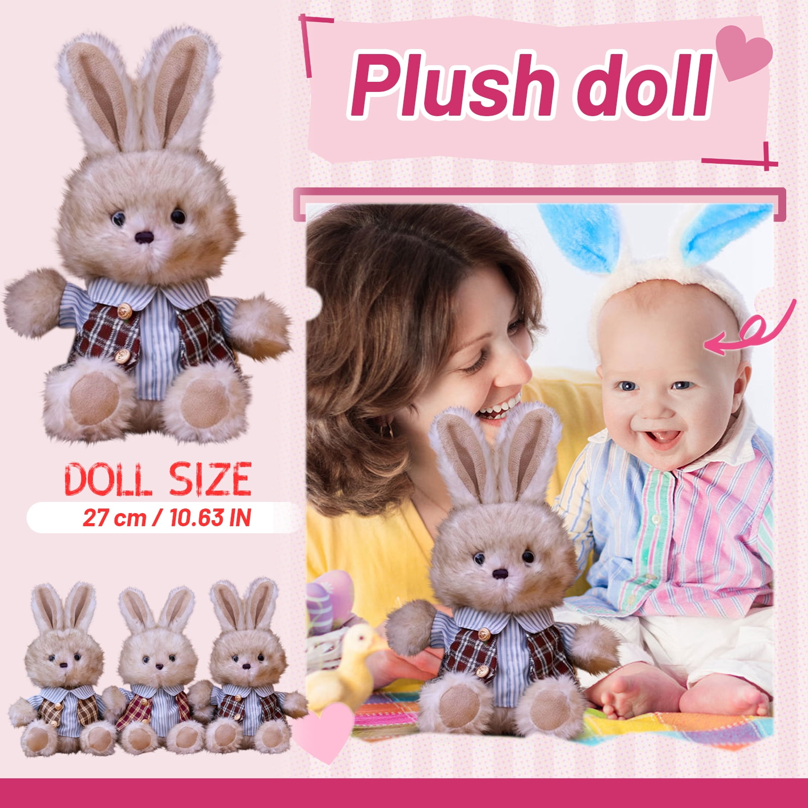 Bunny Stuffed Animals for Kids Children Girls Boys - Lifelike Cute Soft ...