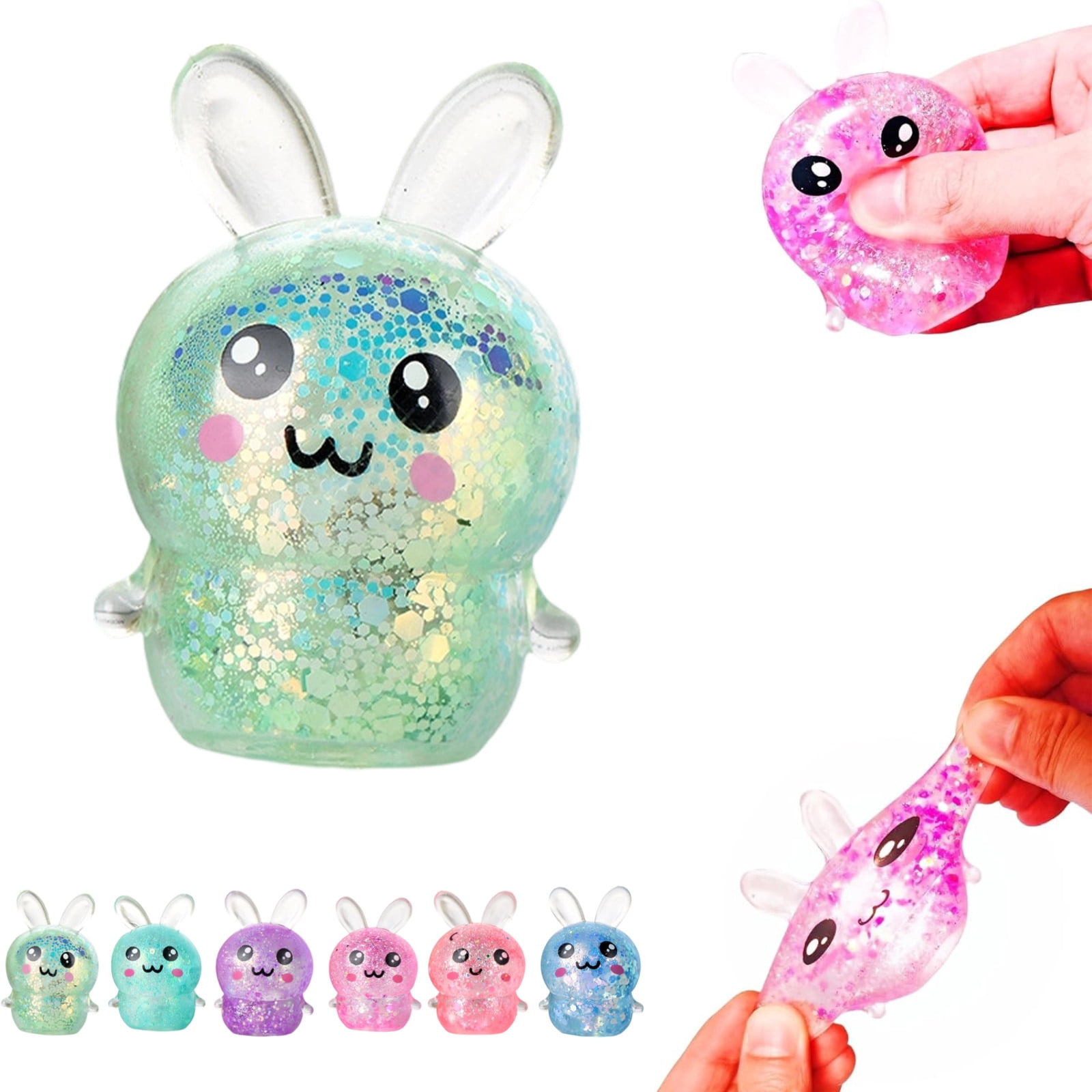 Bunny Sugar Squishy Stress Balls for Adults, Glitter Sensory Bunny ...