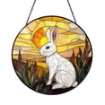 Bunny Sunset Stained Glass Window Hanging, Nature Inspired Home Decor ...