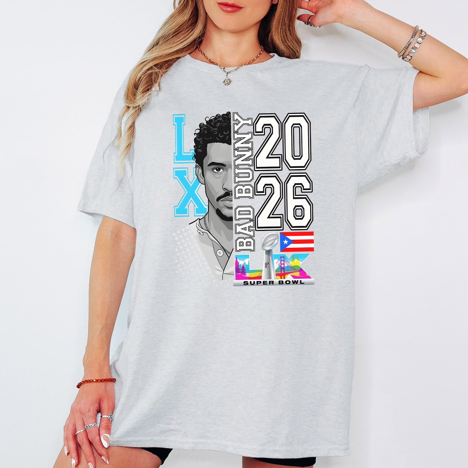 Bunny Super Bowl 2026 Shirt, Puerto Rican Football Tee, Halftime Show ...