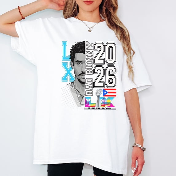 Bunny Super Bowl 2026 Shirt, Puerto Rican Football Tee, Halftime Show ...