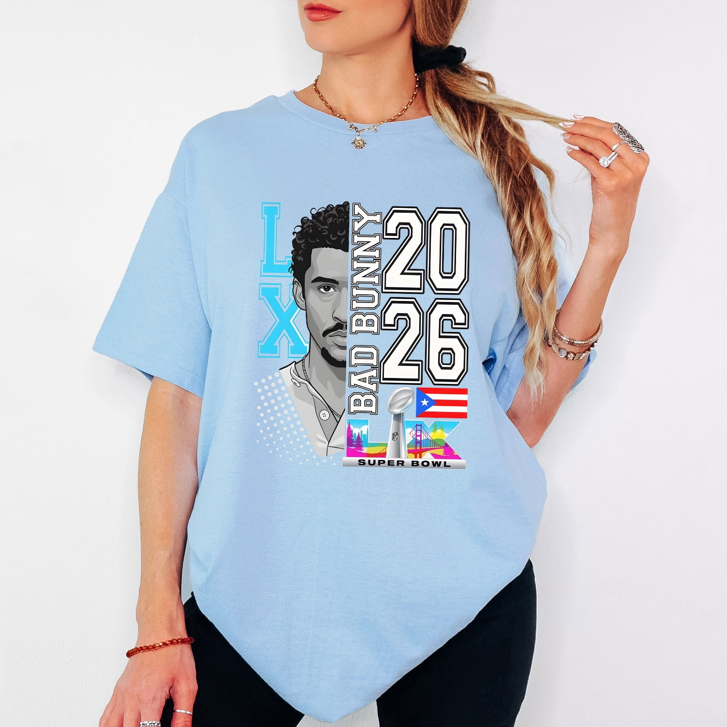 Bunny Super Bowl 2026 Shirt, Puerto Rican Football Tee, Halftime Show ...