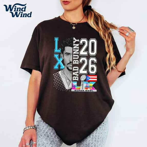 Bunny Super Bowl 2026 Shirt, Puerto Rican Football Tee, Halftime Show ...