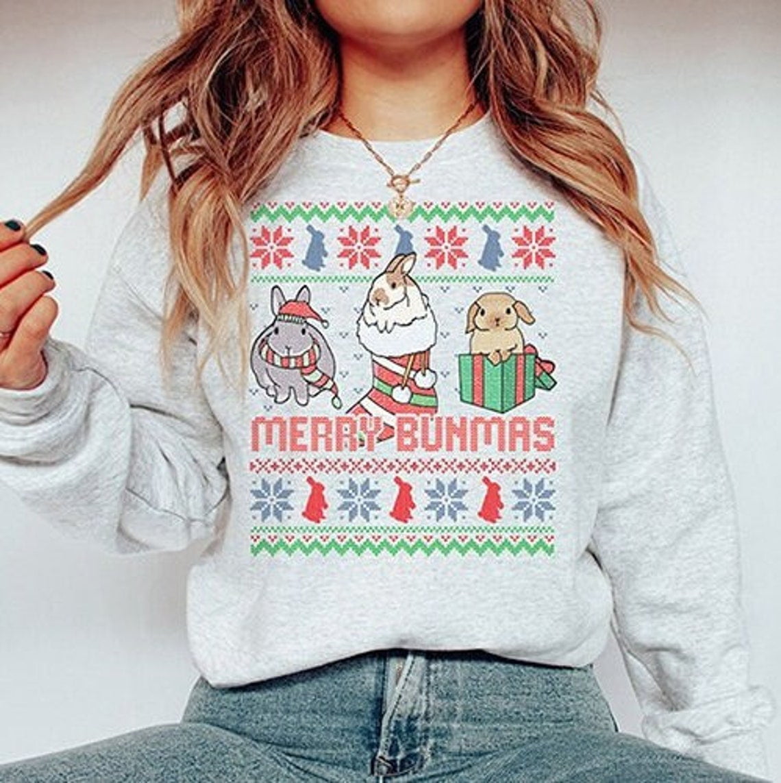 Bunny Sweatshirt, Cute Bunnies Crewneck Sweater, Bunny Mom, Bunny Lover ...