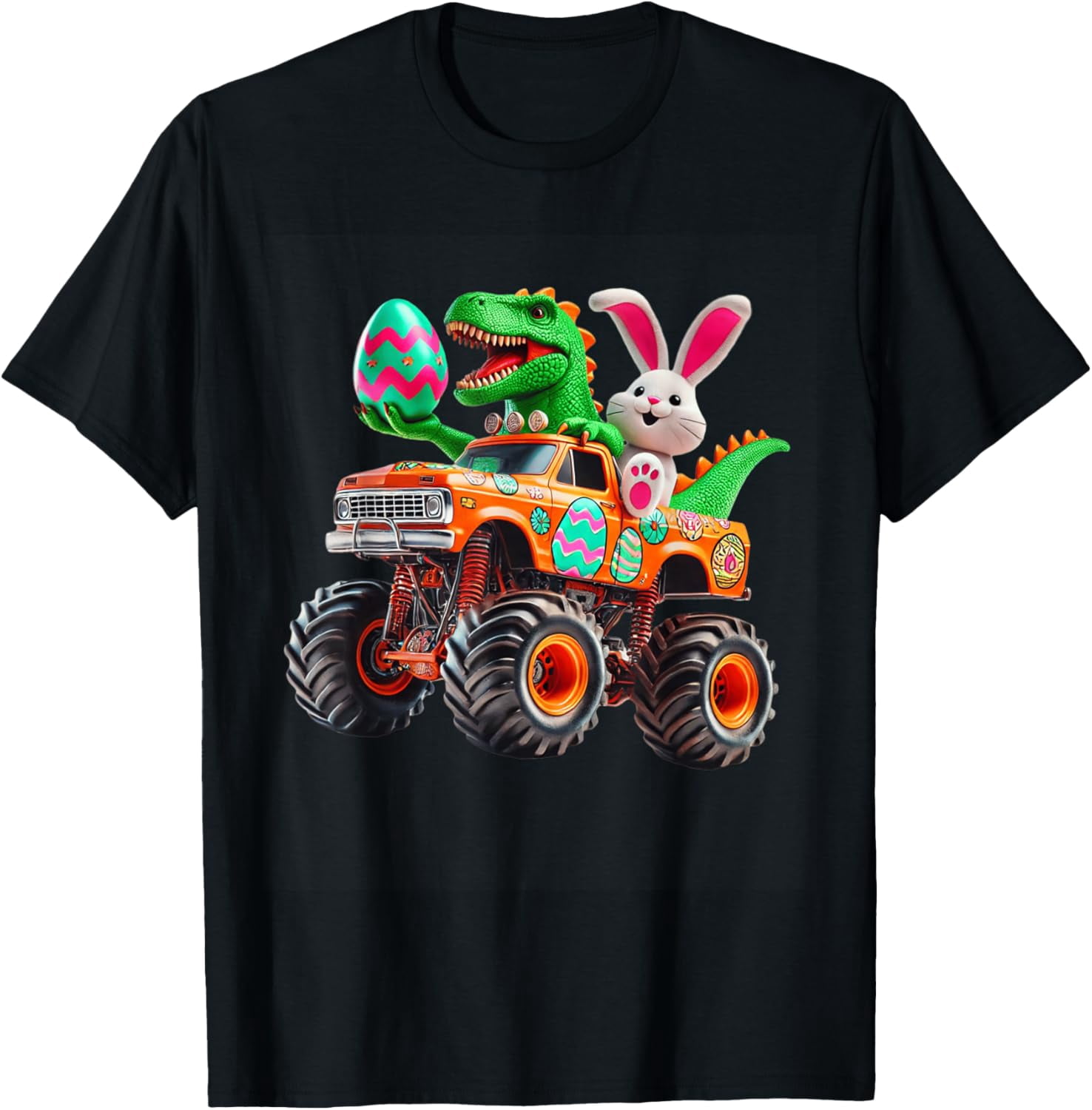 Bunny T-rex Easter Monster Truck Dino Funny Cute T-Shirt tee - Walmart.com