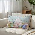 Bunny Tail Easter Egg Floral Throw Pillow Covers, Decorative Pillow ...