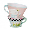 Bunny Teacup Stack Planter 5.75" - Walmart.com