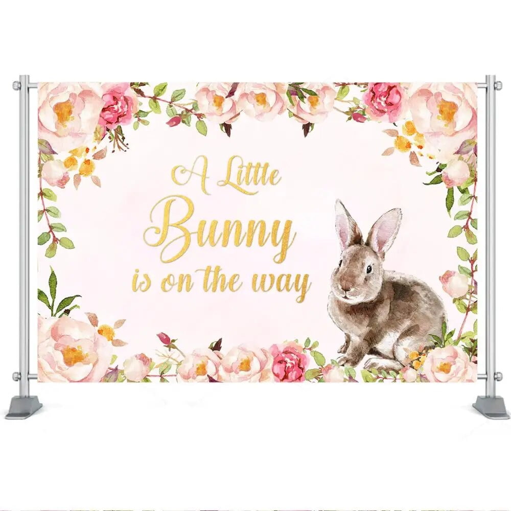 Bunny Theme Birthday Party Decoration Some Bunny Backdrop First ...