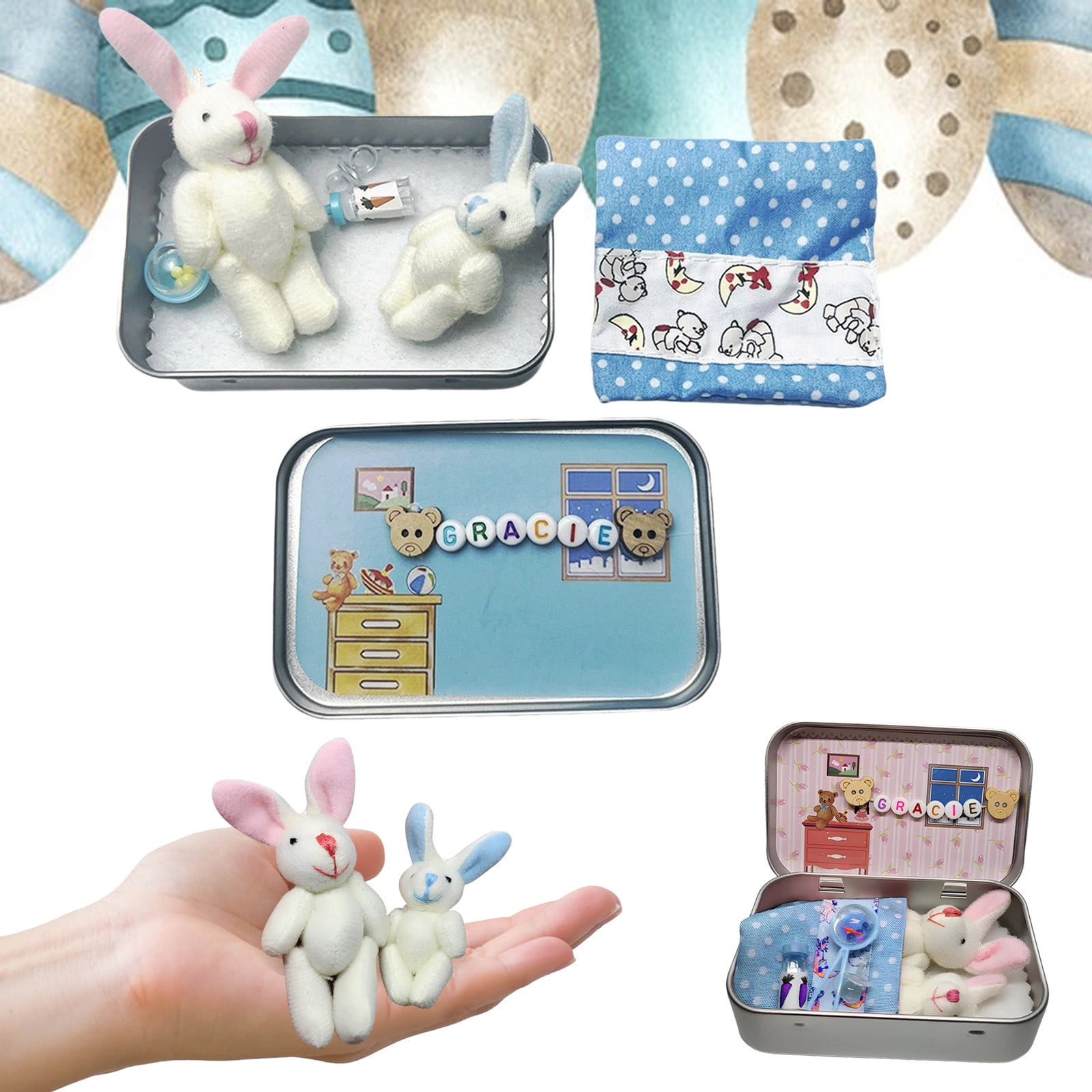 Bunny Tiny Plush Pocket Handmade Plush Rabbit Living In A Box Rabbit ...