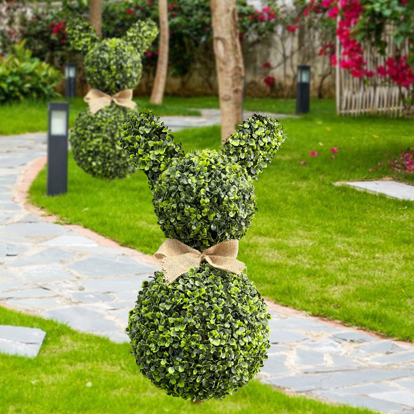 Bunny Topiary Boxwood - 27.55" Rabbit Shaped Topiary Trees, Easter ...