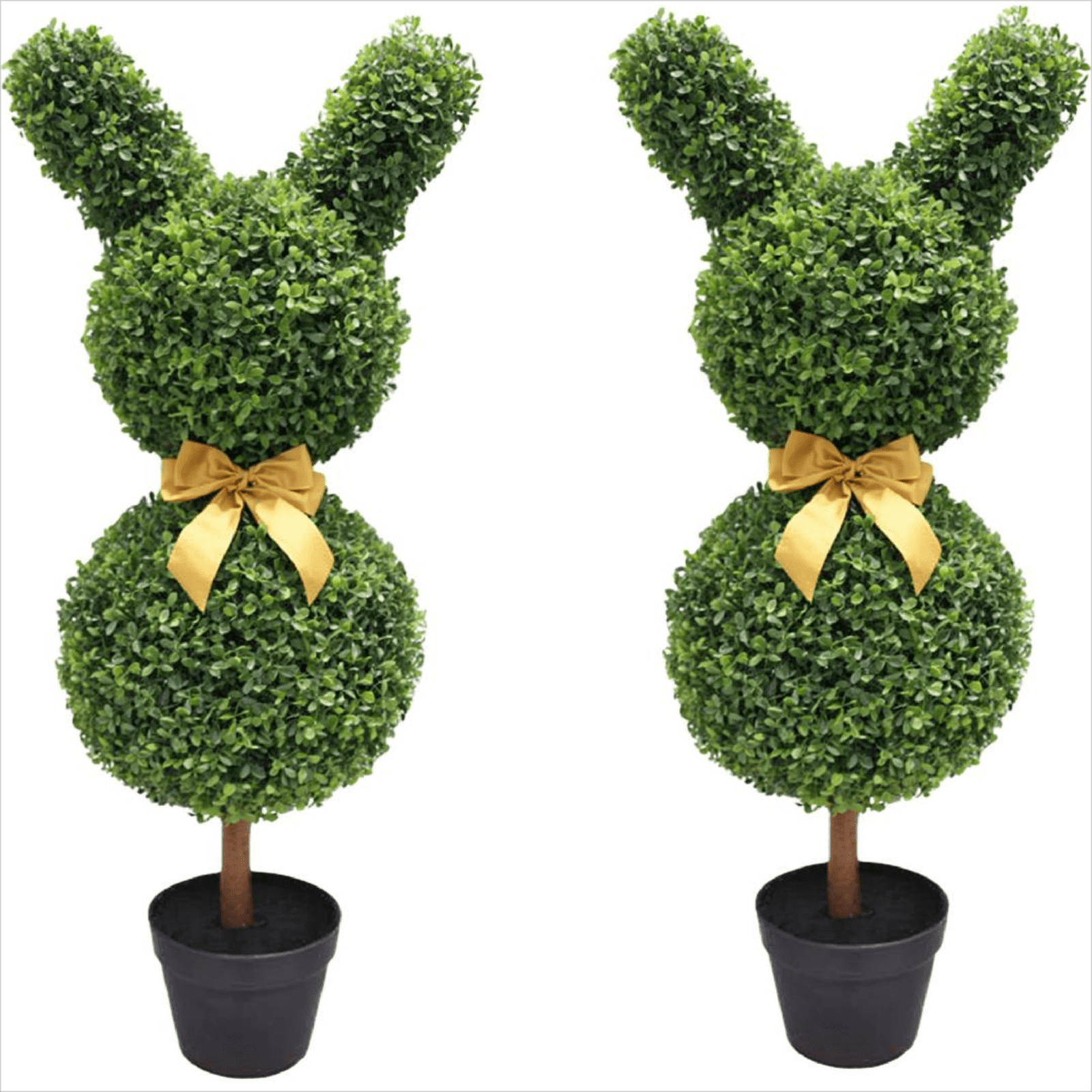 Bunny Topiary Boxwood - 35" Rabbit Shaped Topiary Trees, Easter Rabbit ...