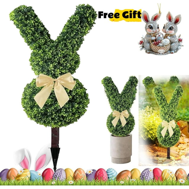 Bunny Topiary,Bunny Topiary Outdoor,35inch Easter Bunny Topiary,Topiary ...
