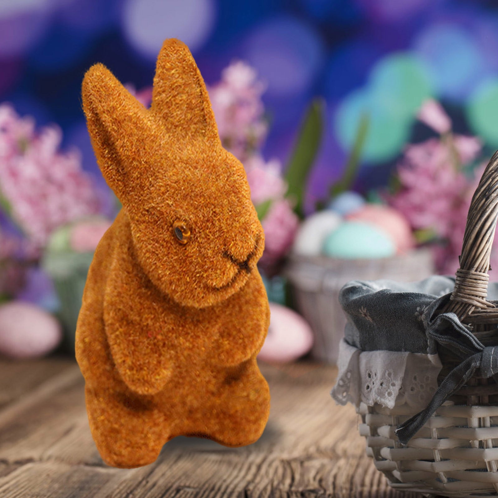 Bunny Topiary Easter Decor - Flocked Green Rabbit Statues for Spring ...