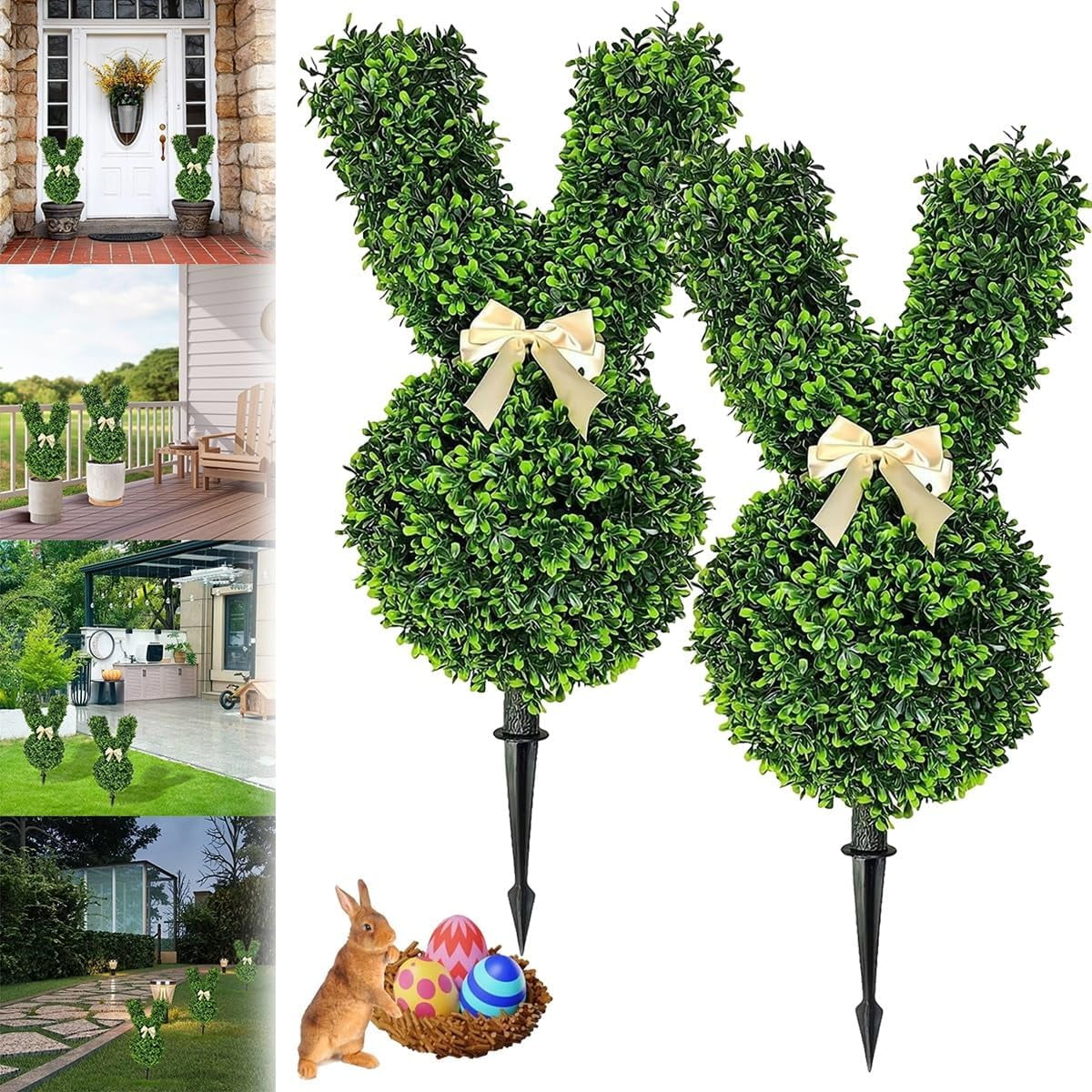Bunny Topiary Outdoor, Artificial Bunny-Shaped Topiary Tree, Runnies ...