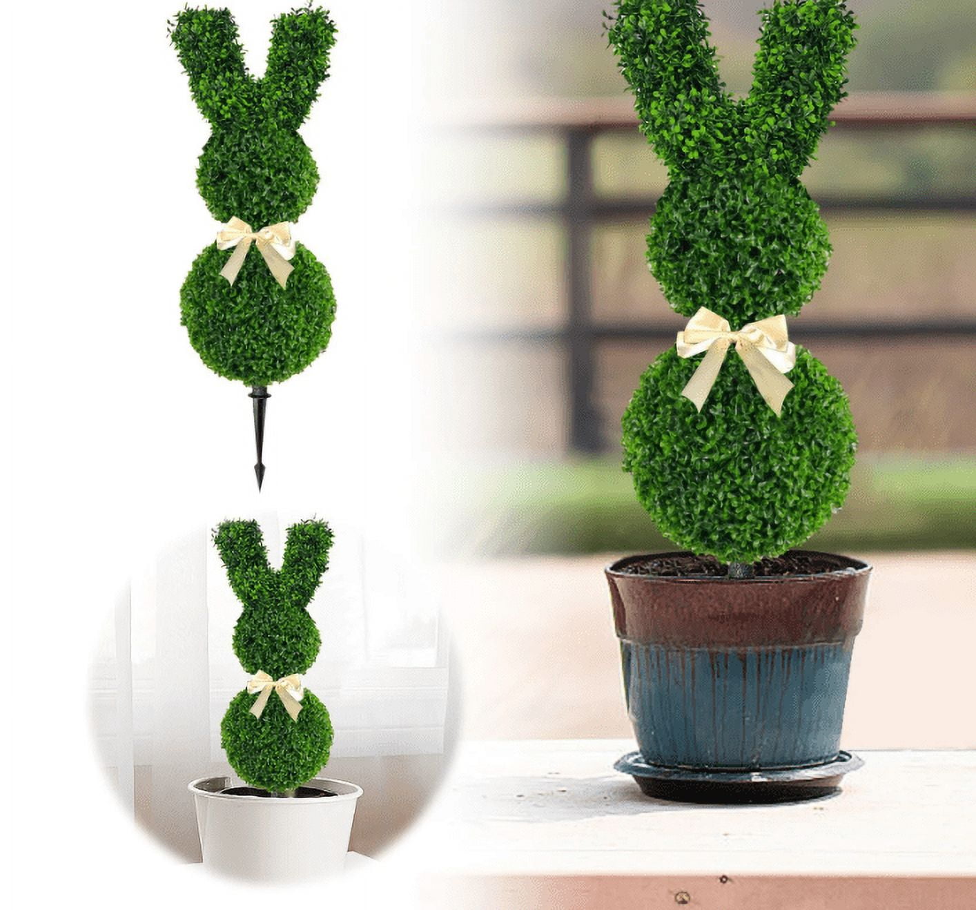Bunny Topiary Outdoor,Bunny Topiary, Green Artificial Bunny-Shaped ...