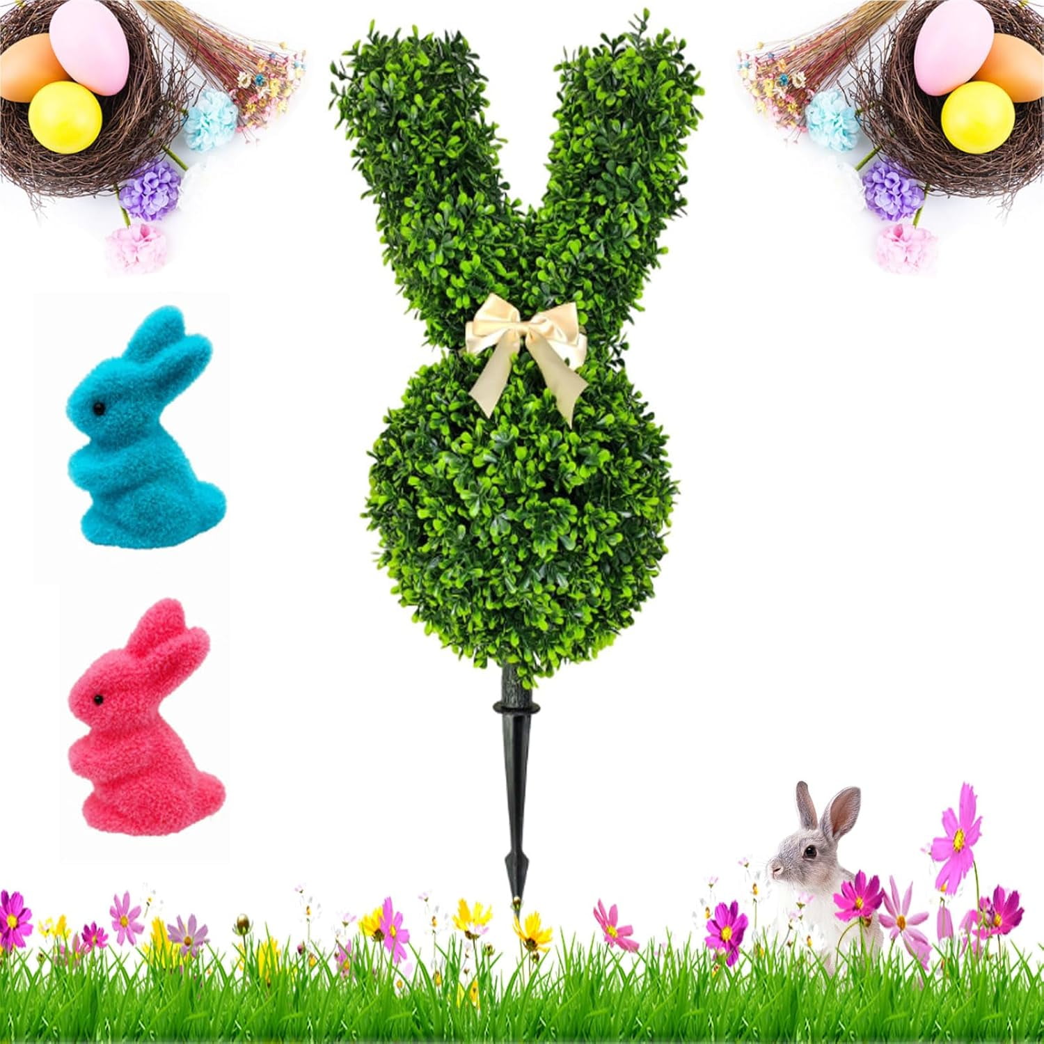 Bunny Topiary Outdoor Decorations, Easter Bunny Topiary, Artificial ...