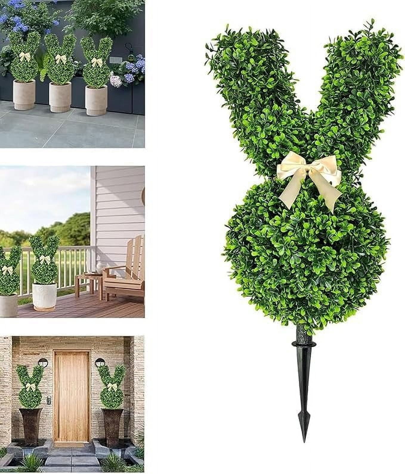 Bunny Topiary Outdoor, Easter Bunnies Plant Artificial Bunny-Shaped ...