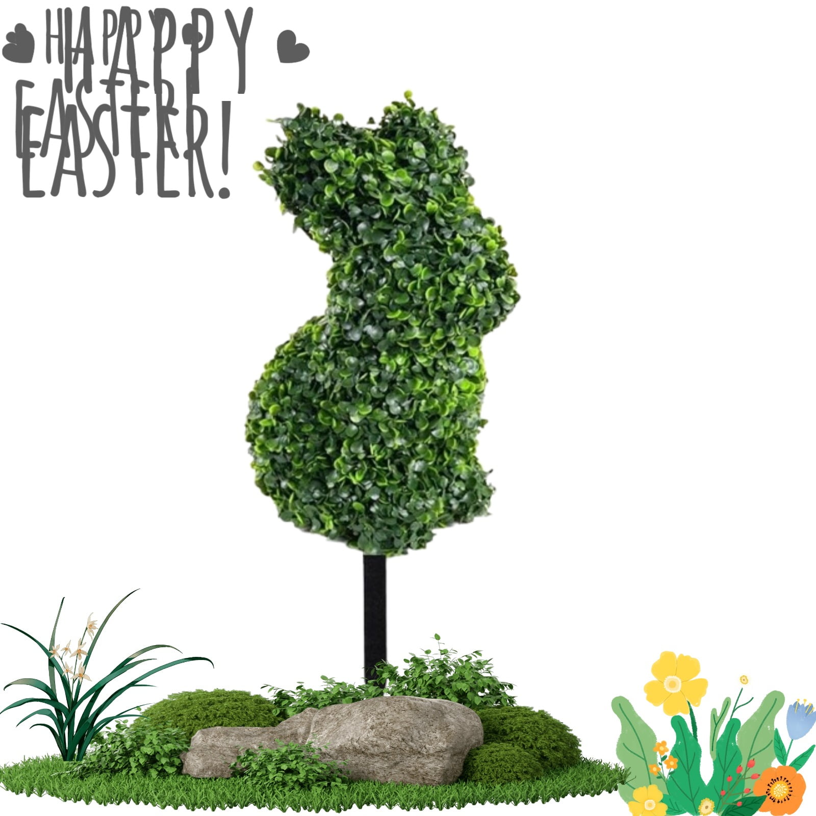 Bunny Topiary Outdoor, Easter Bunny Topiary Front Porch Decor, Green ...