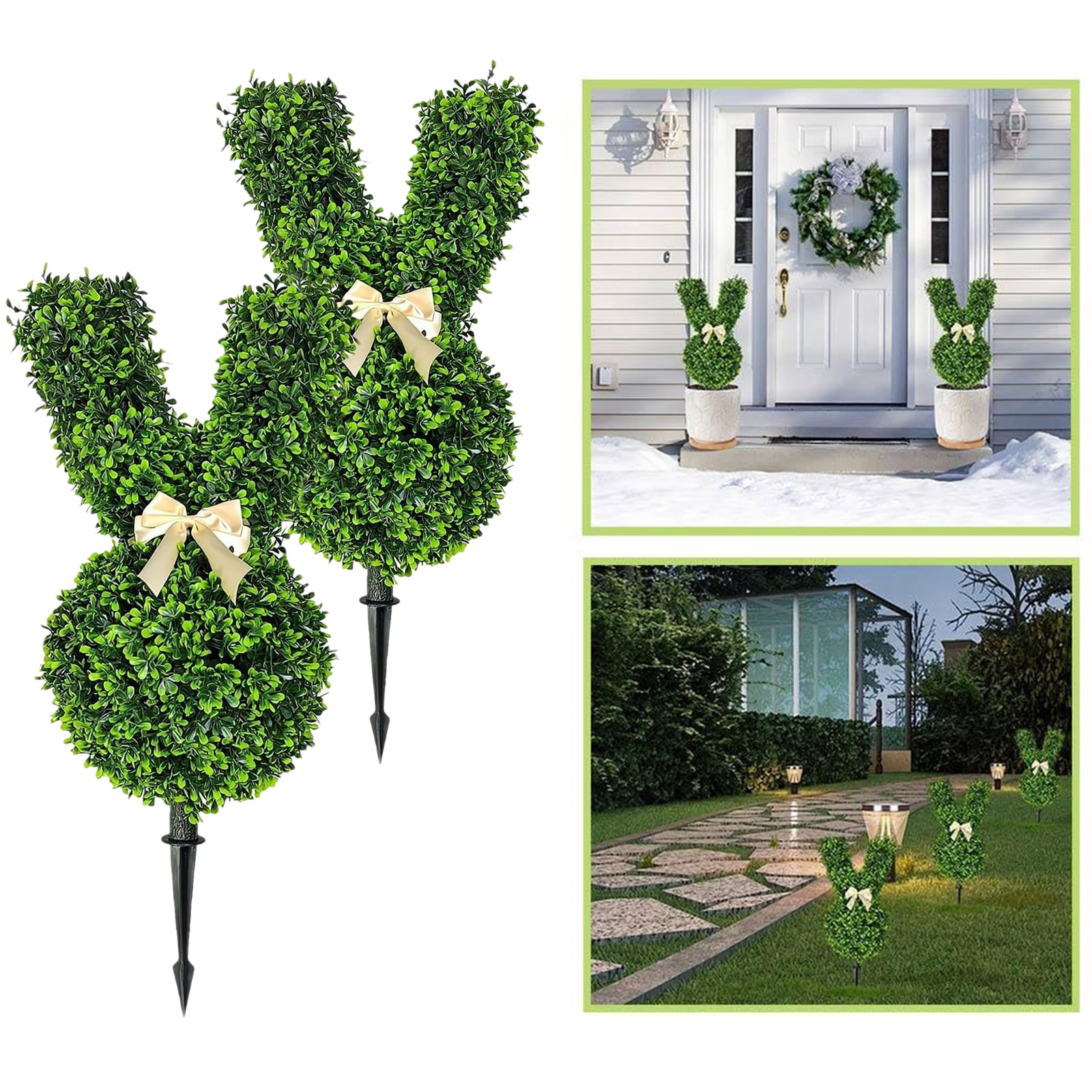 Bunny Topiary Outdoor, Easter Bunny Topiary Trees Artificial Outdoor ...