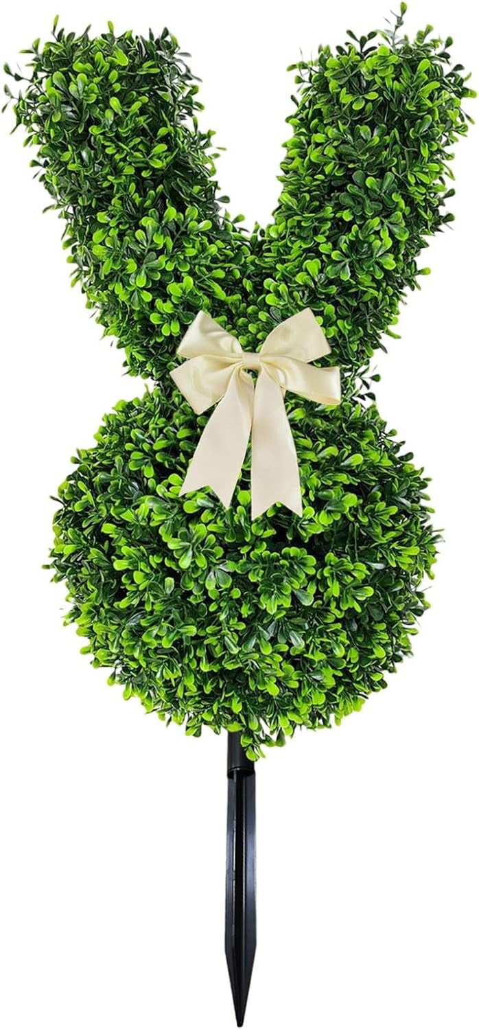 Bunny Topiary Outdoor,Rabbit Shaped Topiary Trees with Ground Spike ...