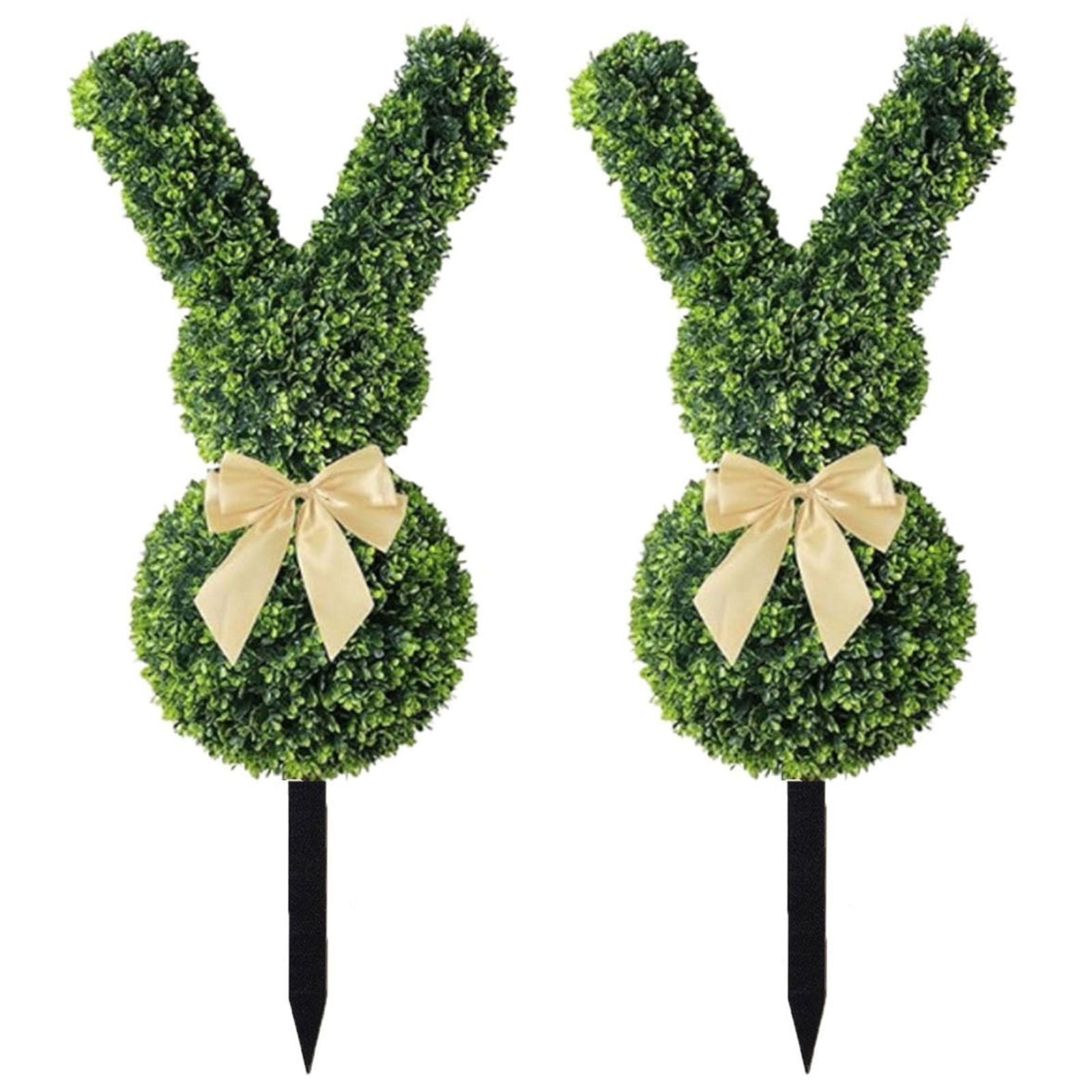 Bunny Topiary Outdoor Set of 2, Topiary Bunny Outdoor, Artificial Bunny ...