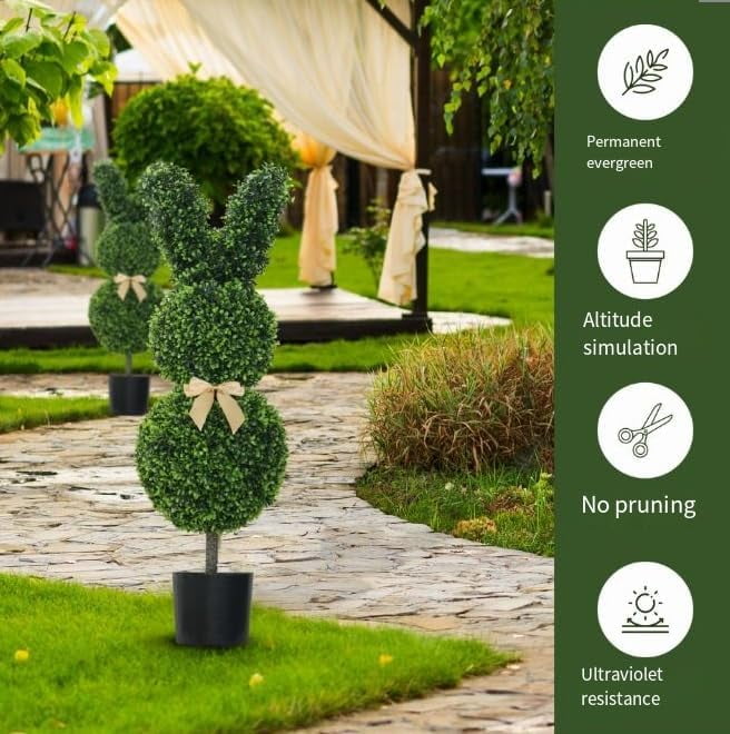 Bunny Topiary Outdoor, Topiary Bunny, Artificial Bunny-Shaped Topiary ...
