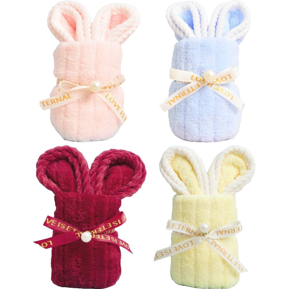 Bunny Towel Set 4pcs Cute Rabbit Hand Towels for Wedding Gift Soft ...
