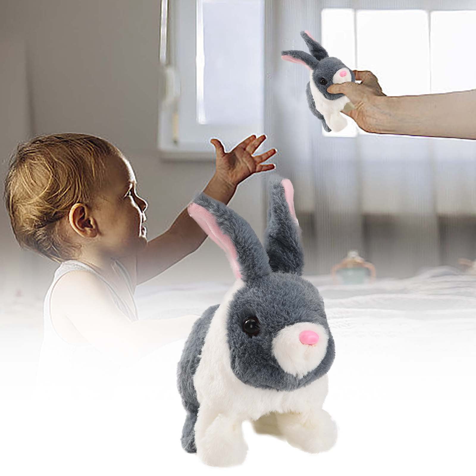 Bunny Toy Interactive Realistic Jumping Twitching Ears Handmade Soft ...