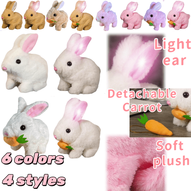 Bunby Realistic Easter Bunny – Interactive Plush Toy with Lifelike ...