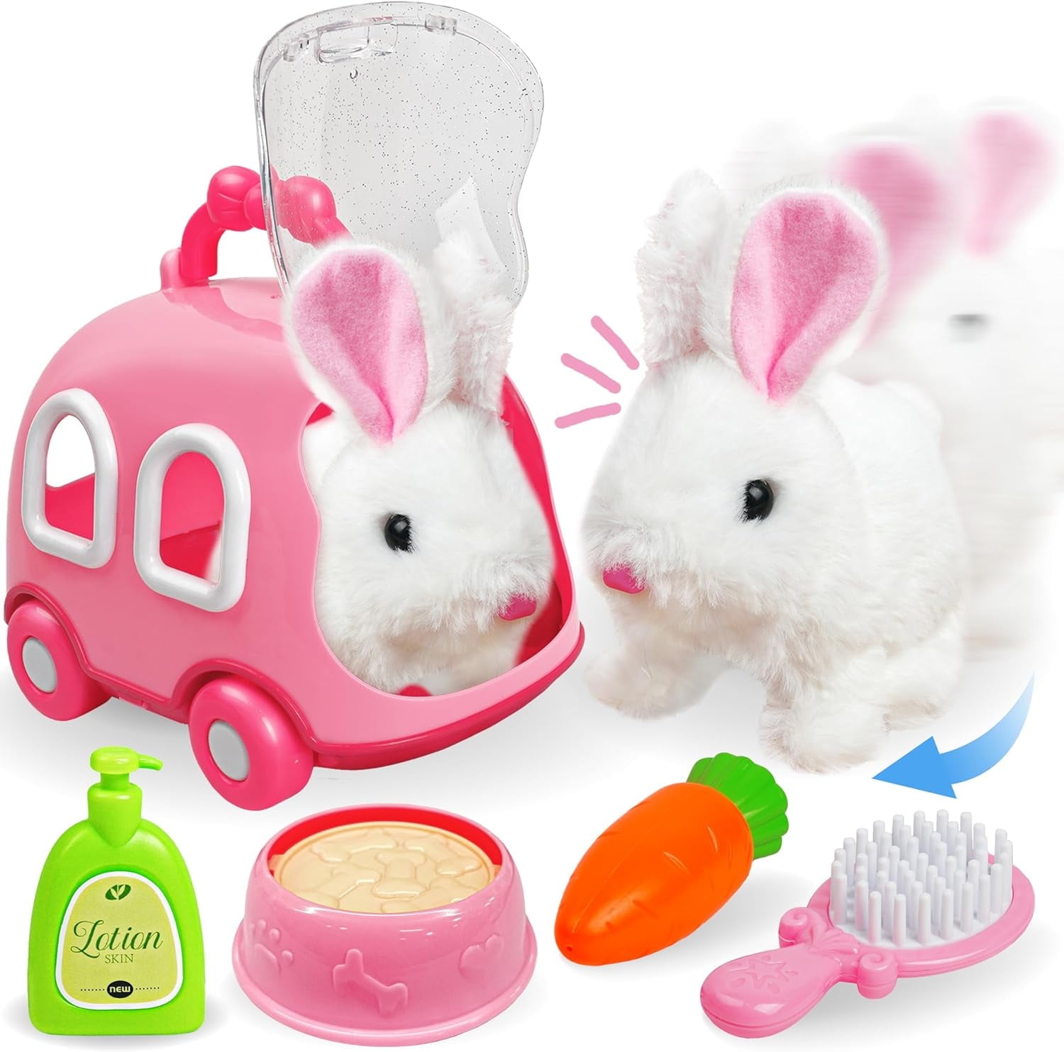 Bunny Toys for Kids Girls Boys, YCFUN Plush Interactive Toys Electronic ...
