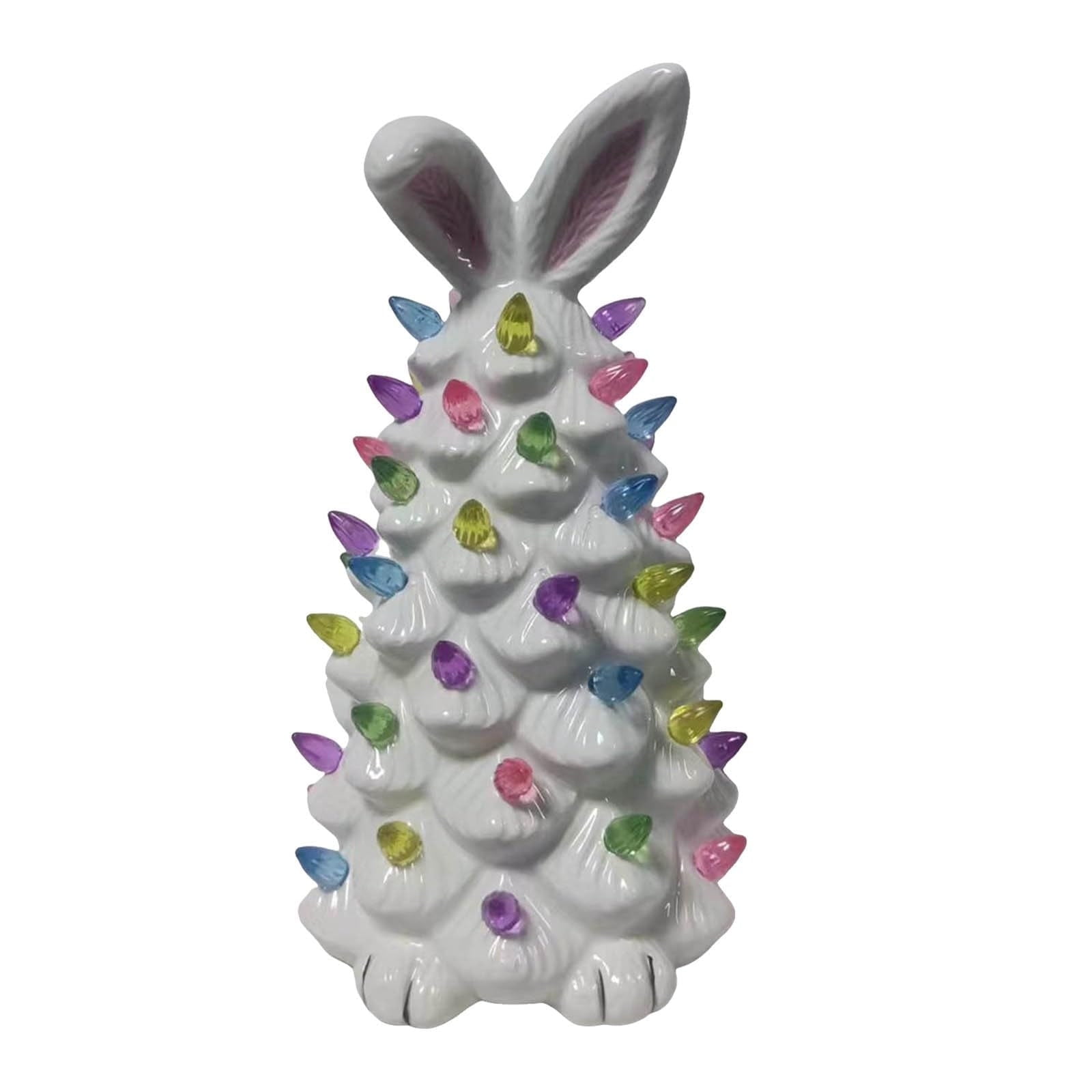 Bunny Tree Easter Decorations Home Lighted Easter Spring Ceramic Tree ...