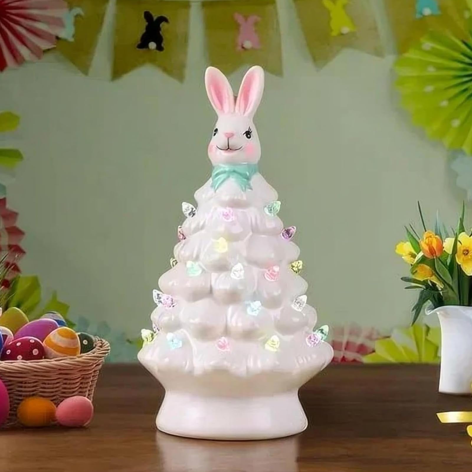 Bunny Tree, Easter Pink Bunny Tree, Easter Bunny Tree, Light Up Easter ...