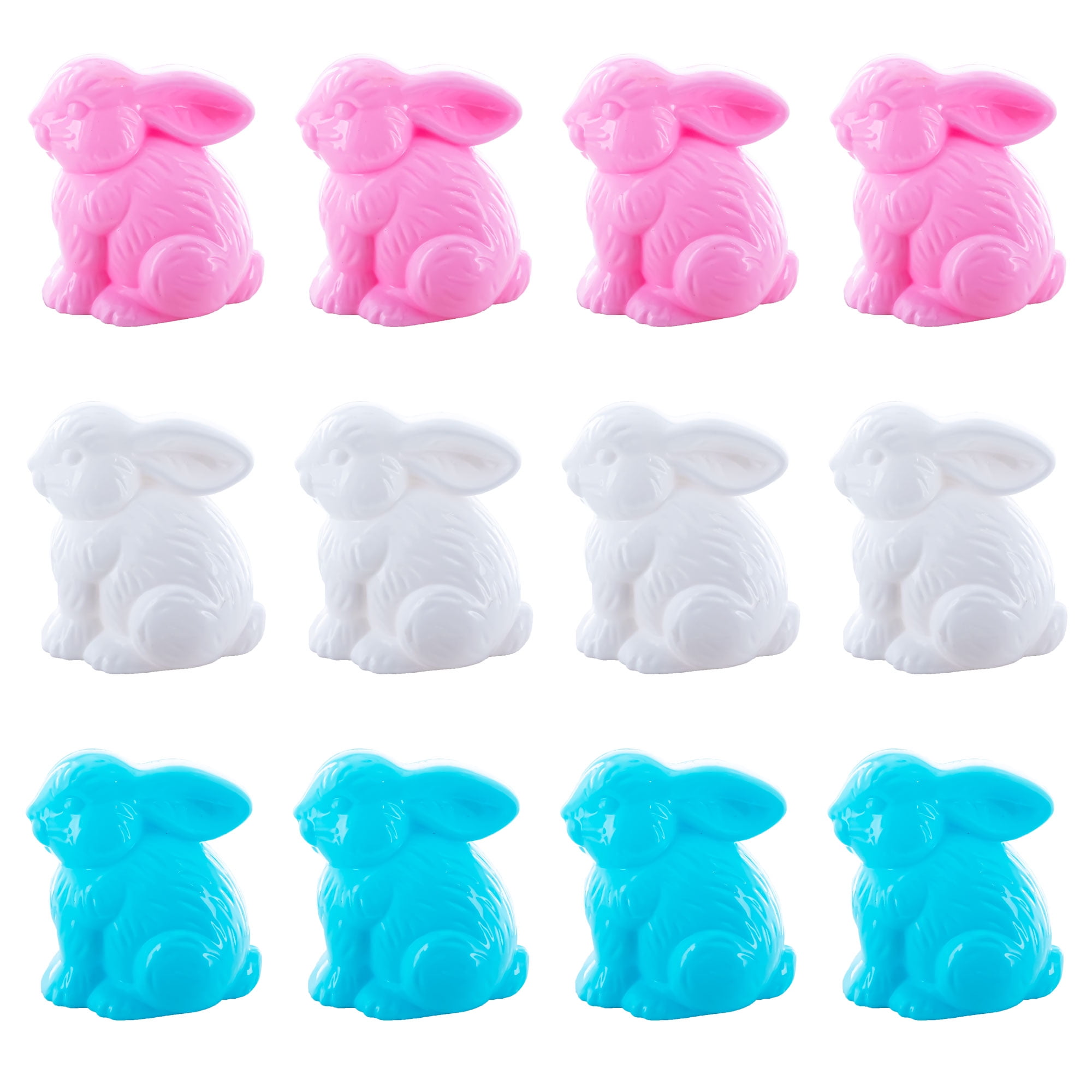 Set of 12 Multicolored Bunnies Fillable Plastic Easter Eggs - Walmart.com