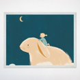Bunny Wall Art Whimsical Nursery Decor Dreamy Nighttime Bunny Gender ...