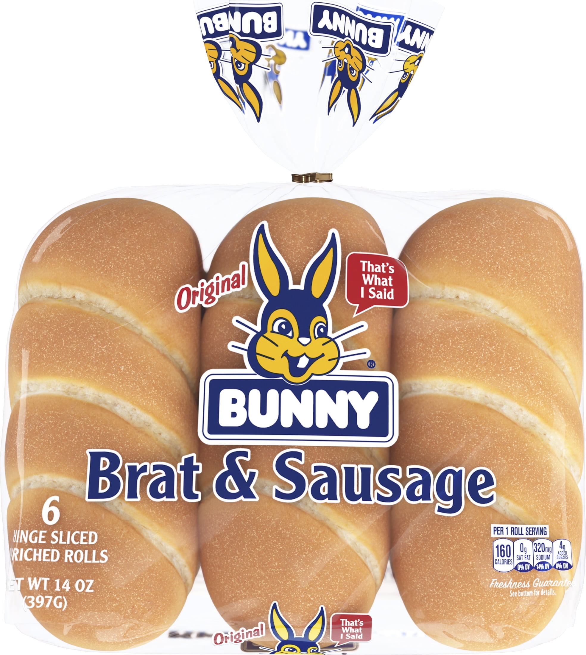 Bunny White Brat & Sausage Rolls, 14 oz, 6 Count - Walmart.com