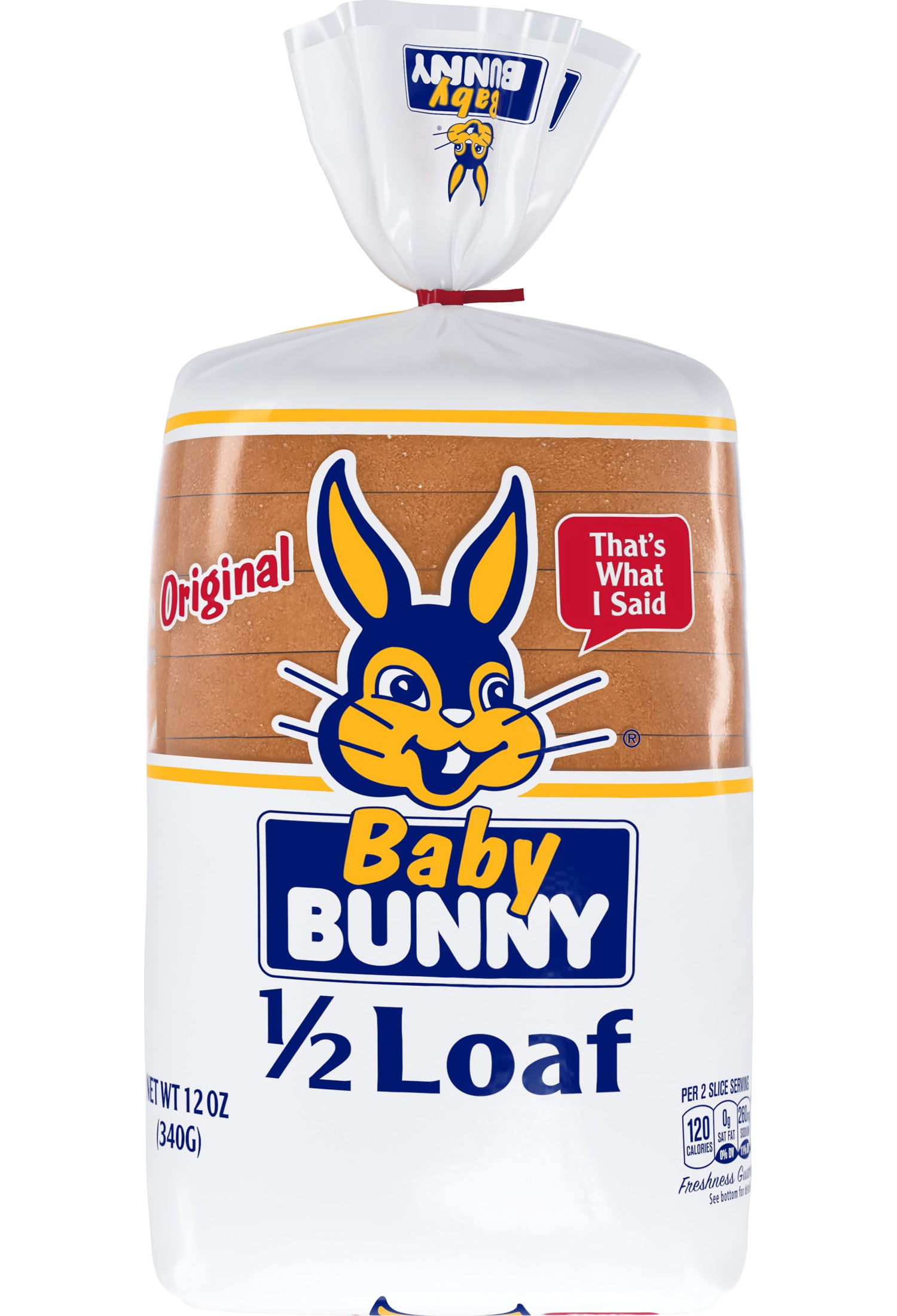 Bunny White Half Loaf Bread, 1/2 Loaf, 12 oz - Walmart.com