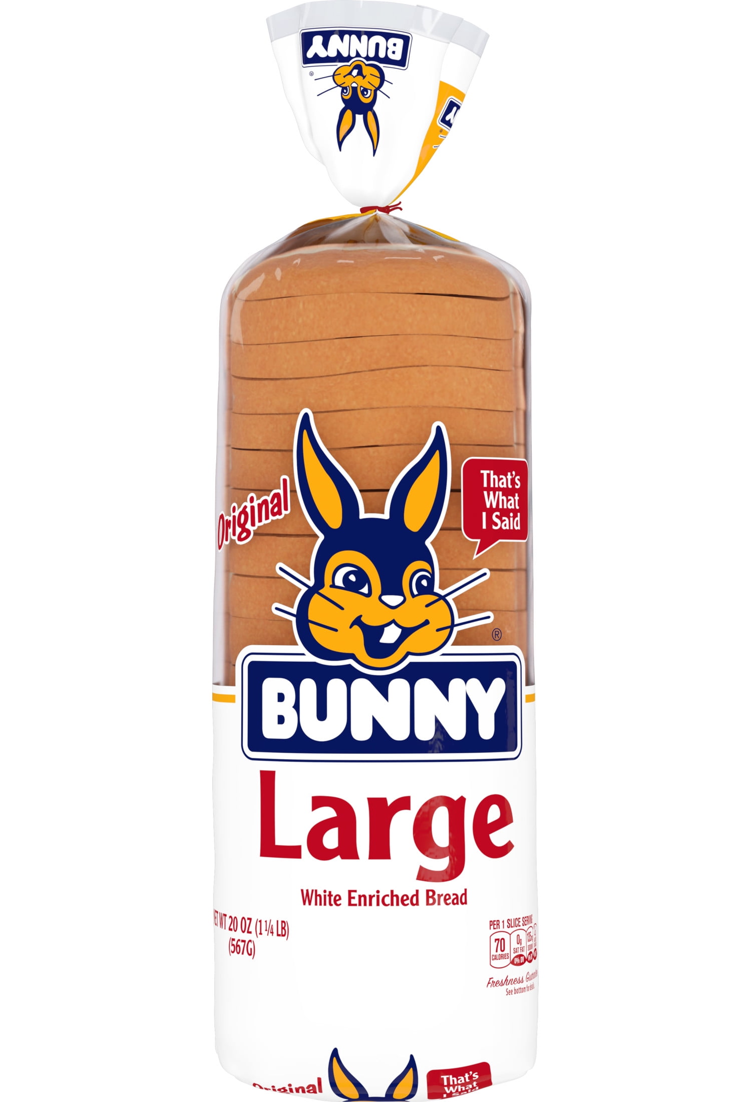 Bunny White Large Bread, 20 oz - Walmart.com